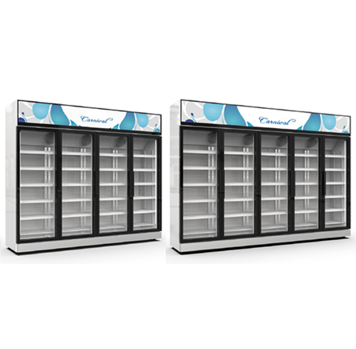 Glass Door Commercial Grade Refrigerator with 2 Transparent Doors 1000 ...